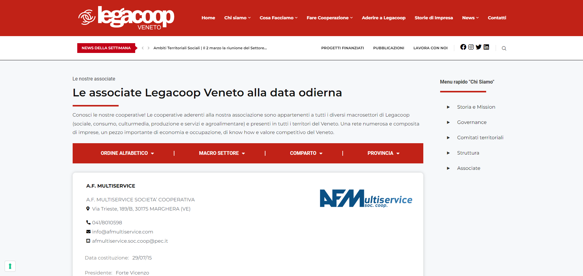 Elenco Associate - Legacoop Veneto