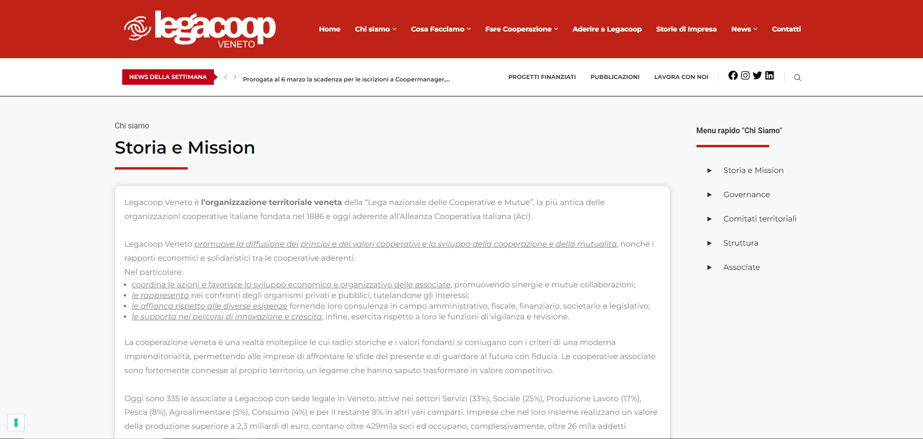 Storia e Mission - Legacoop Veneto